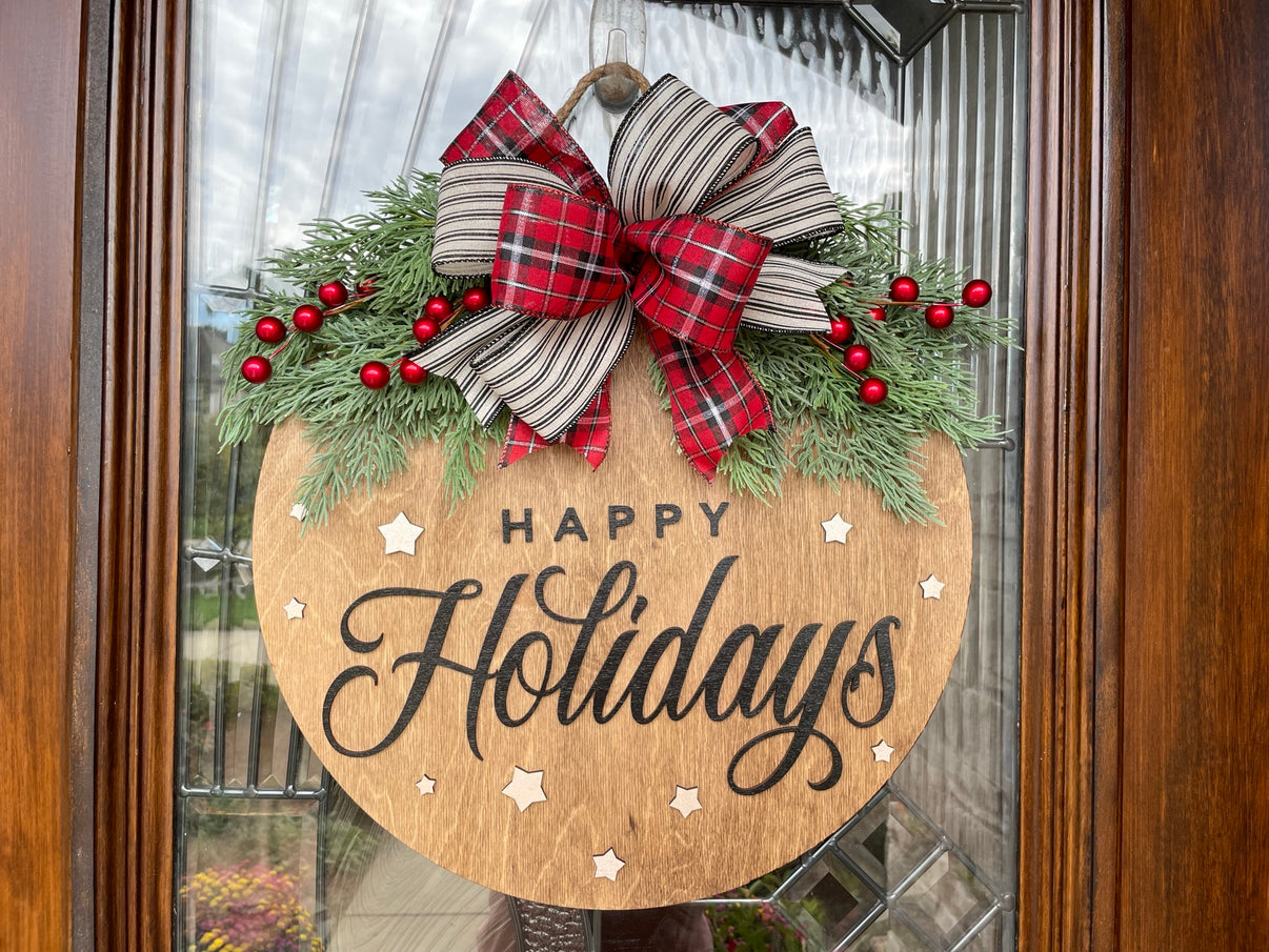 Happy Holidays Door Sign – DeluxHub